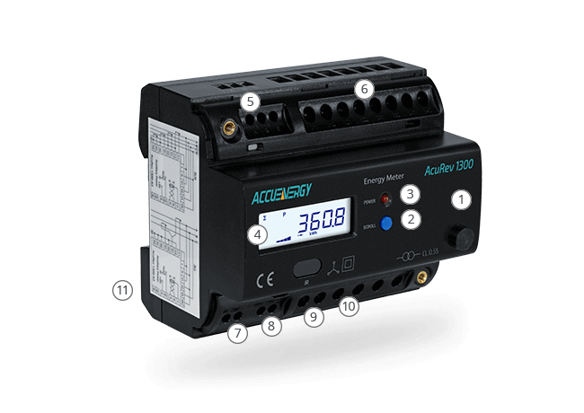 DIN Rail Power & Energy Meter - AcuRev 1310 | Accuenergy